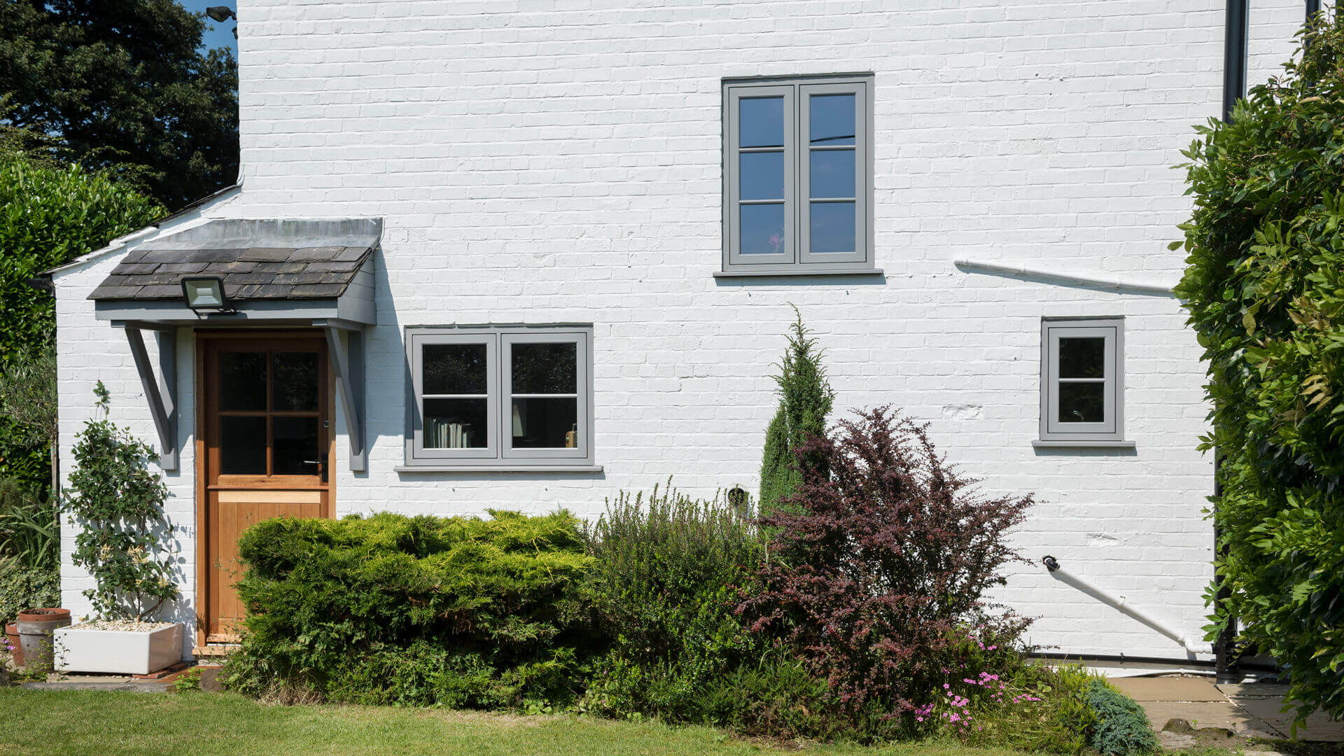 Stylish Grey UPVC Flush Windows | Traditional Cottage Windows Available ...